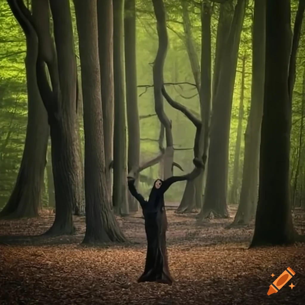 Artistic representation of a tree person on Craiyon