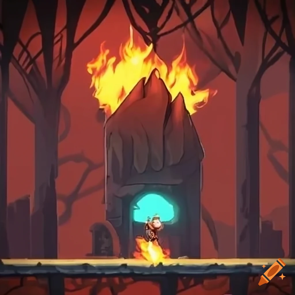 Character casting flames in a 2d platformer game