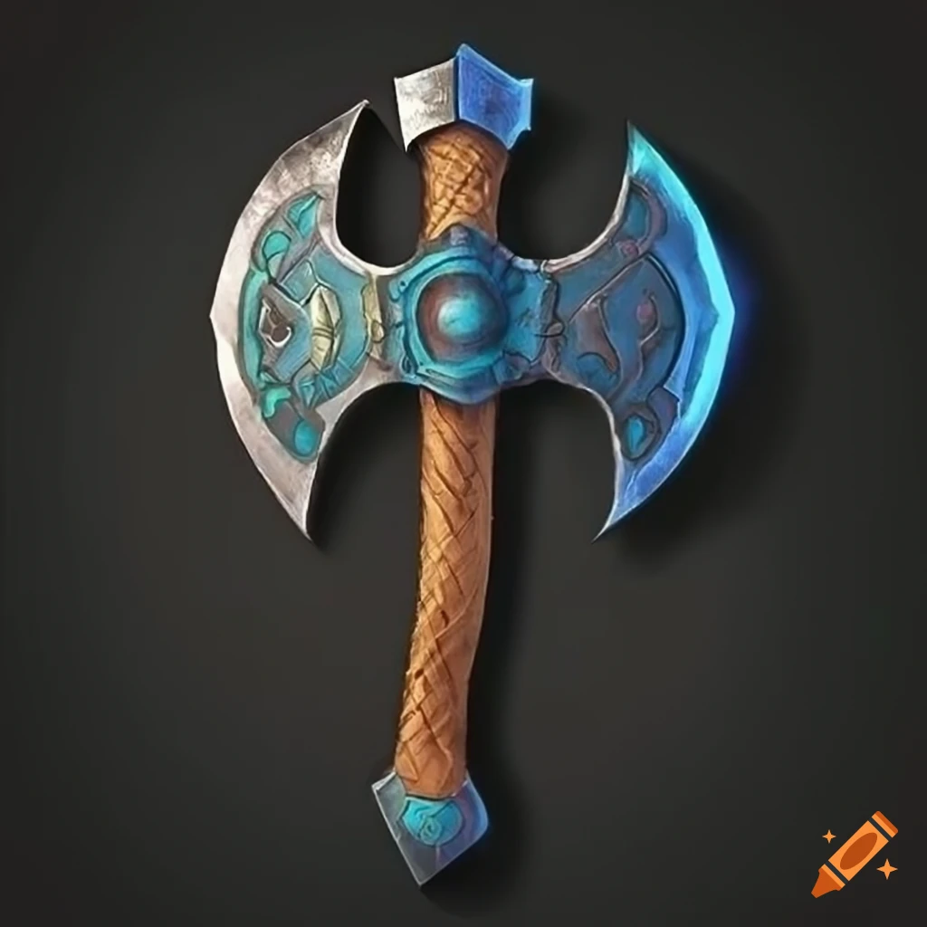 Image of an arcane axe on Craiyon