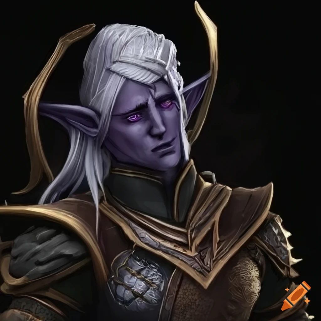 Male drow hexblade warlock with grey skin on Craiyon
