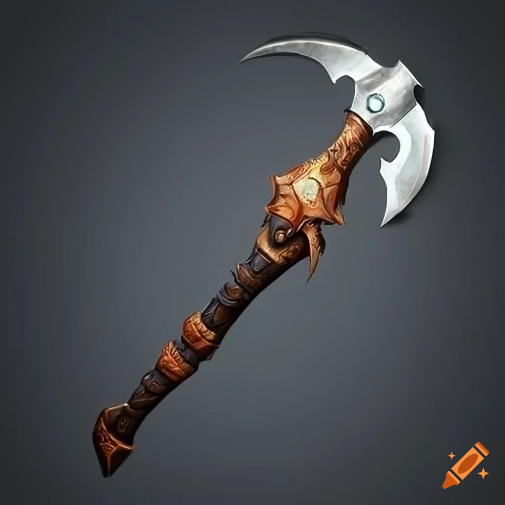 Artistic depiction of a symmetrical battle axe