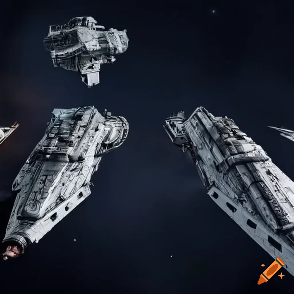 Epic space battle between the rebellion and the empire in a star wars ...