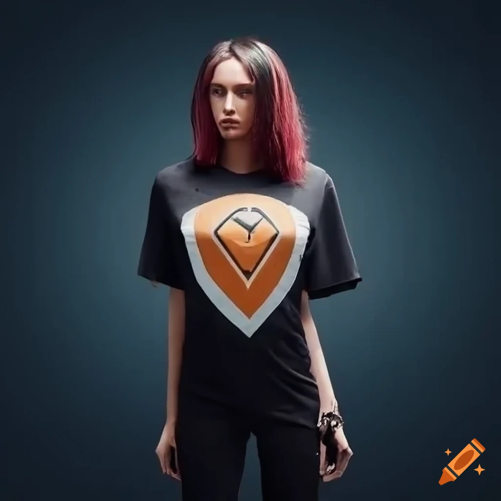 Stylish t-shirt with unique emblem design on Craiyon