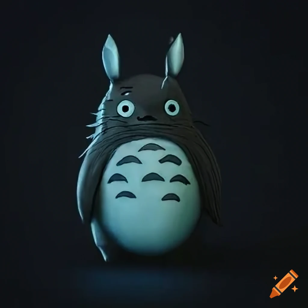 3d realistic totoro with a machine gun on Craiyon
