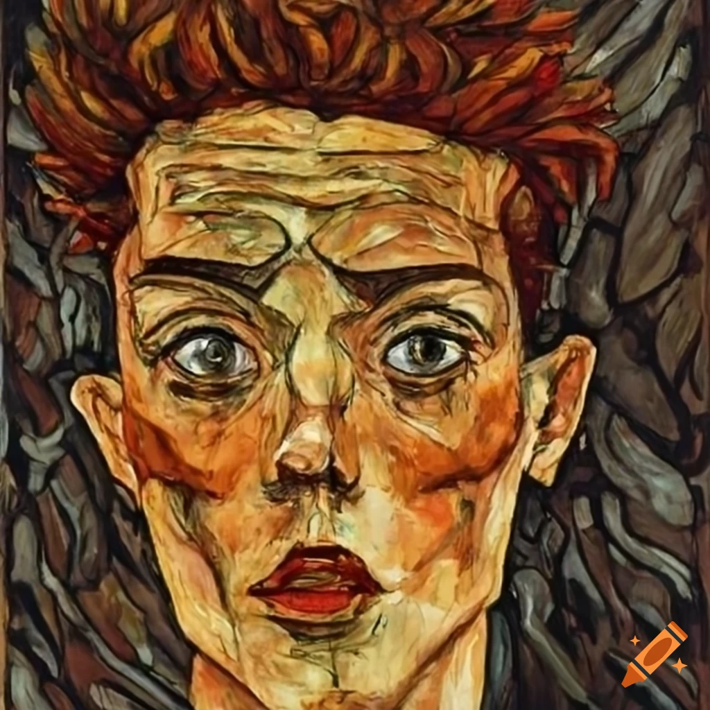 Nature artwork inspired by egon schiele