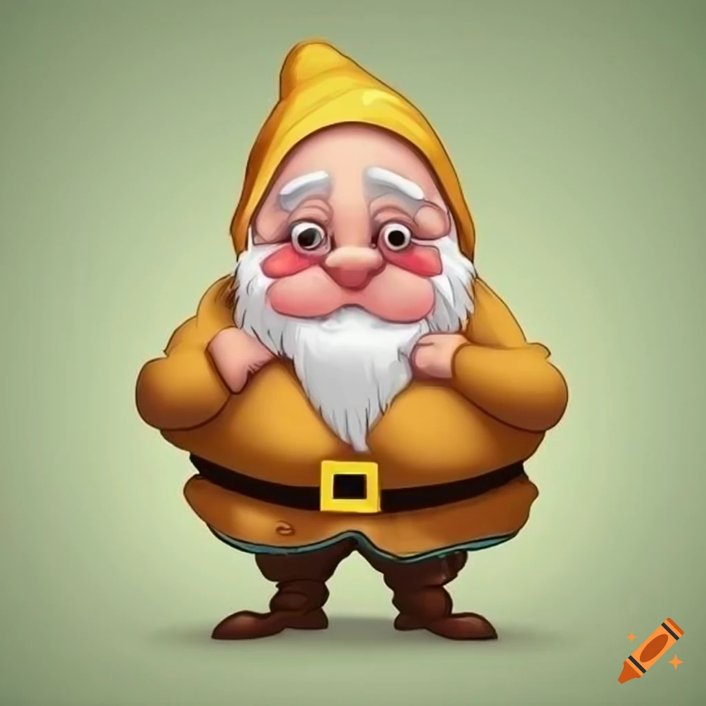 Cartoon dwarf looking sad on Craiyon