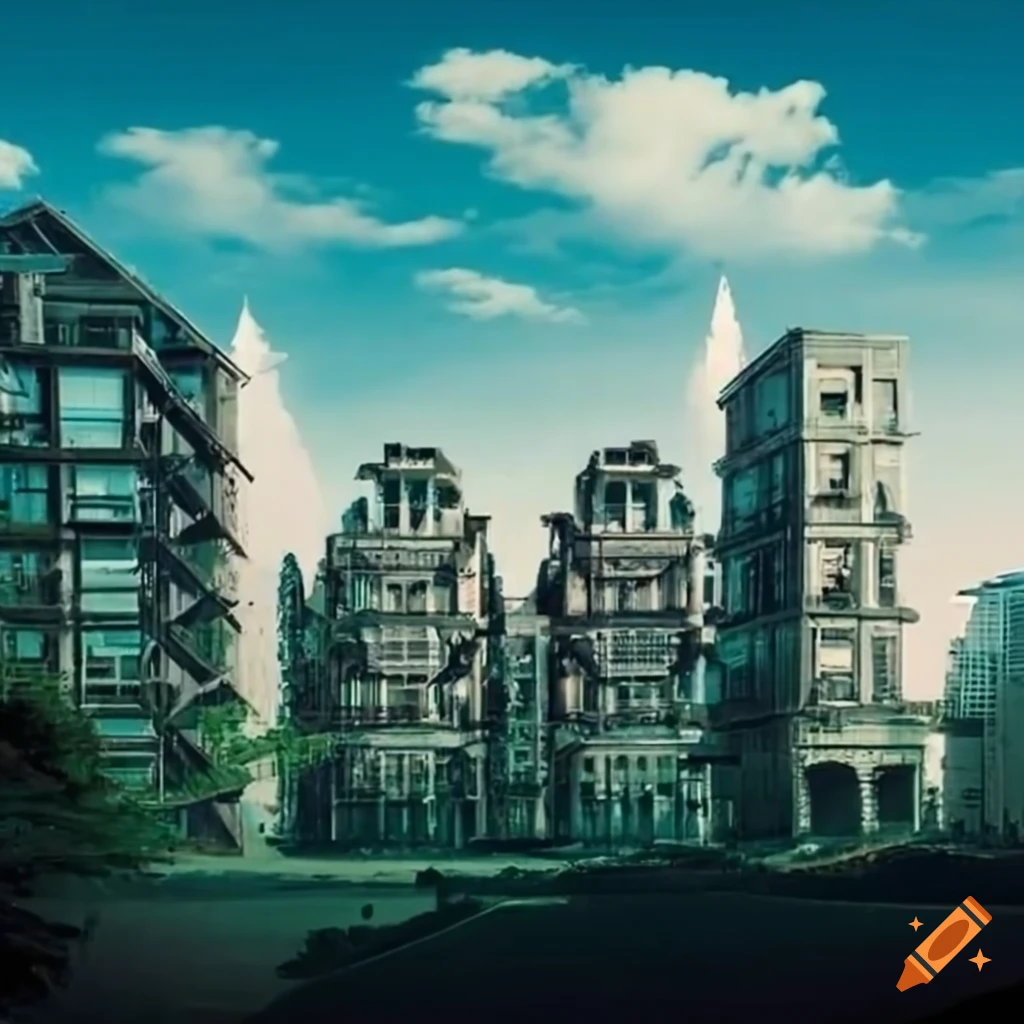 Solarpunk city district with houses and solar generators on Craiyon