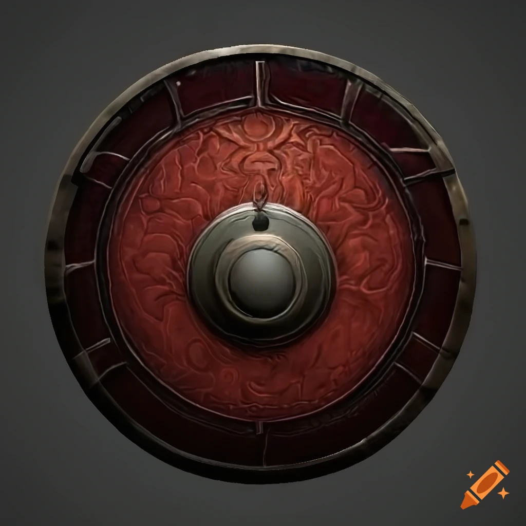 Texture of a daedric round shield on Craiyon