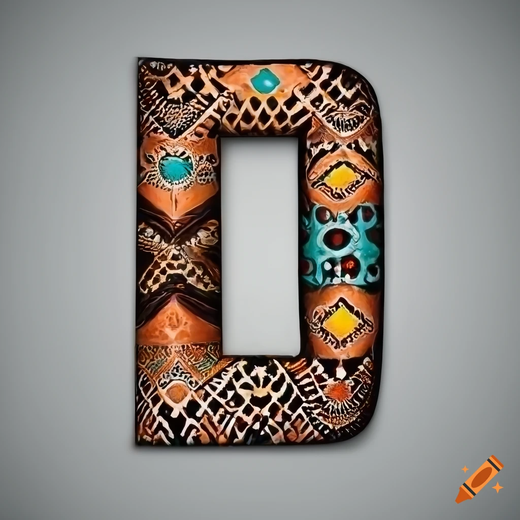 Ultra realistic letter "A" with African folk motifs on Craiyon