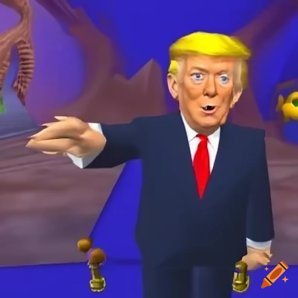 Detailed model of Donald Trump from Super Mario 64 on Craiyon