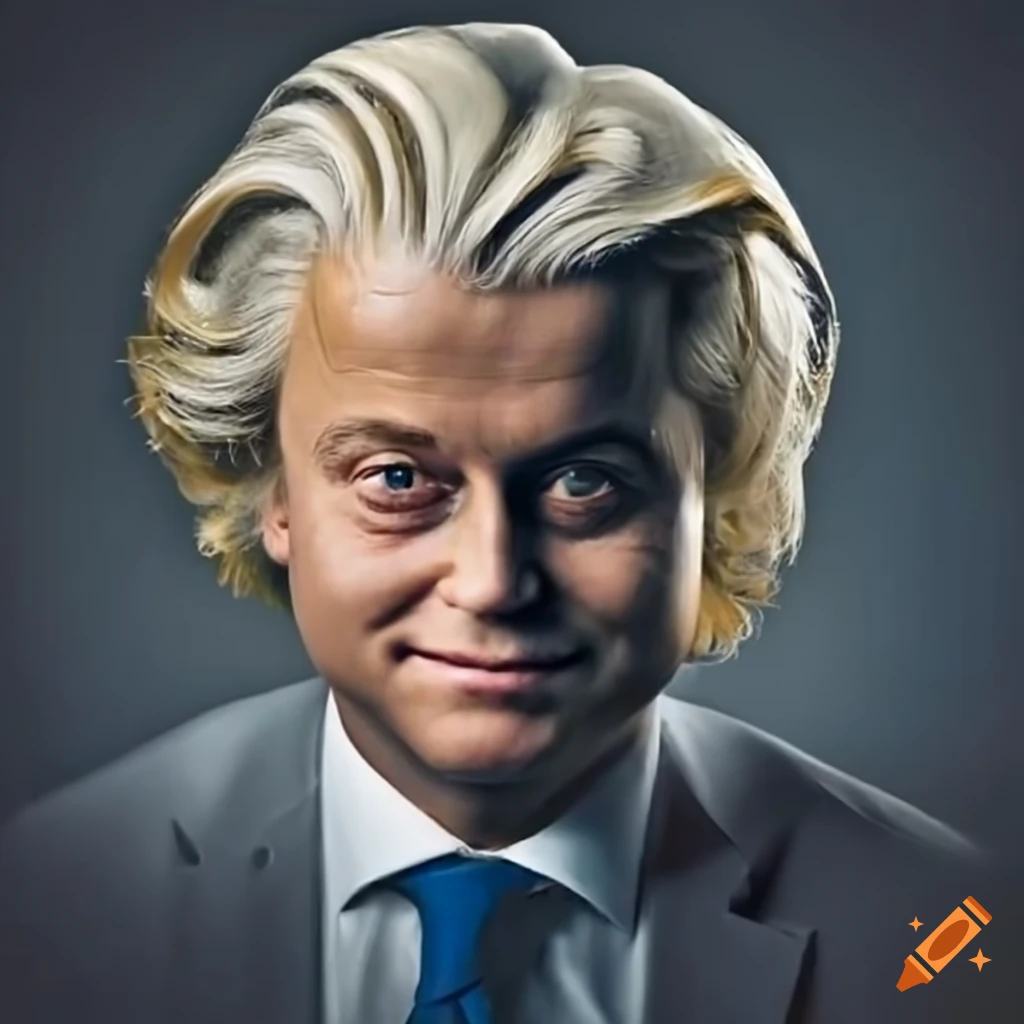 Satirical image of geert wilders as a refrigerator magnet on Craiyon