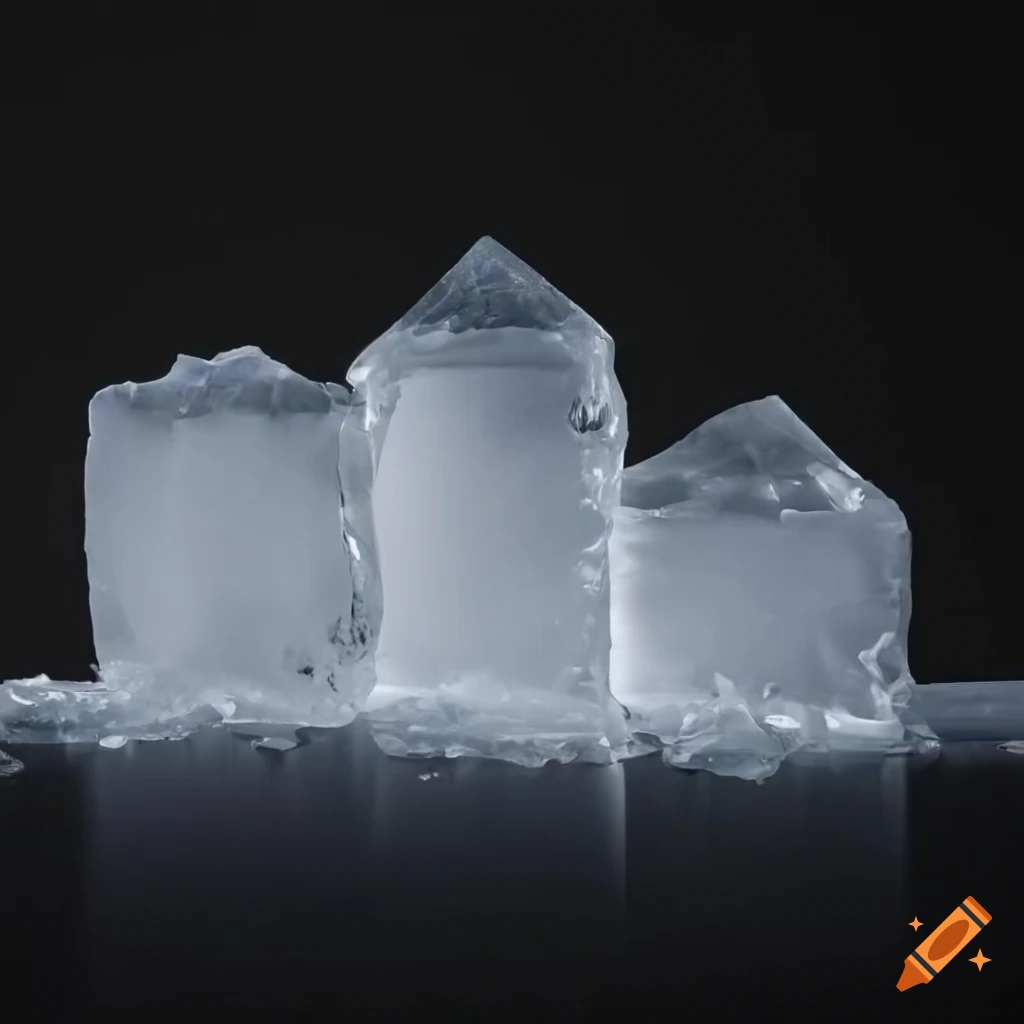 Ice sculpture of a house along a sidewalk on Craiyon