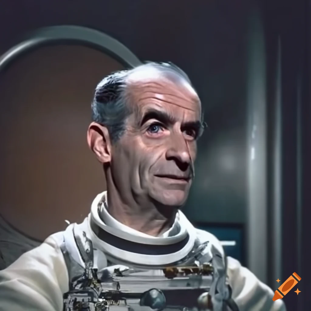 Louis de funes on a space station on Craiyon