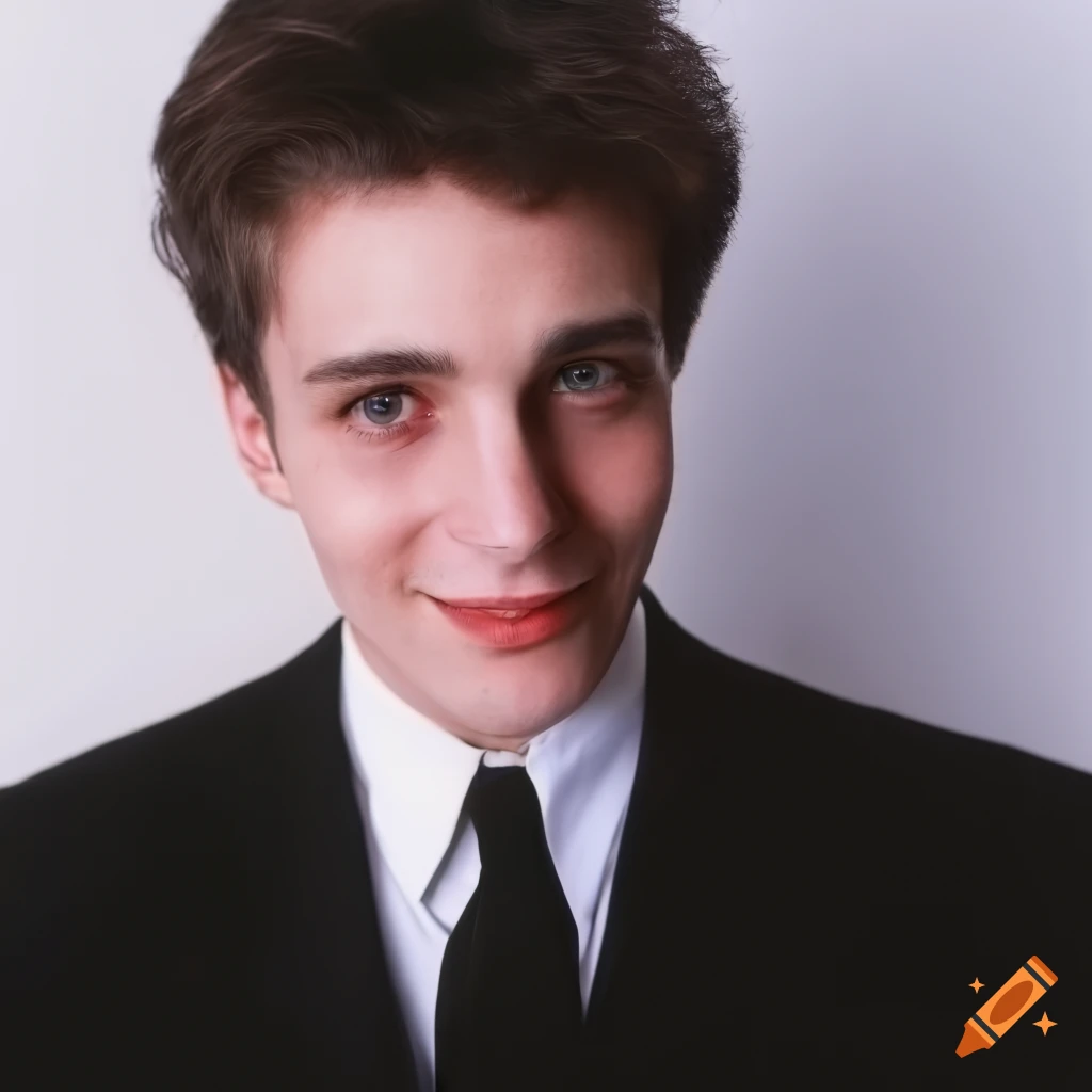 90s style portrait of a smiling man in formal jacket on Craiyon