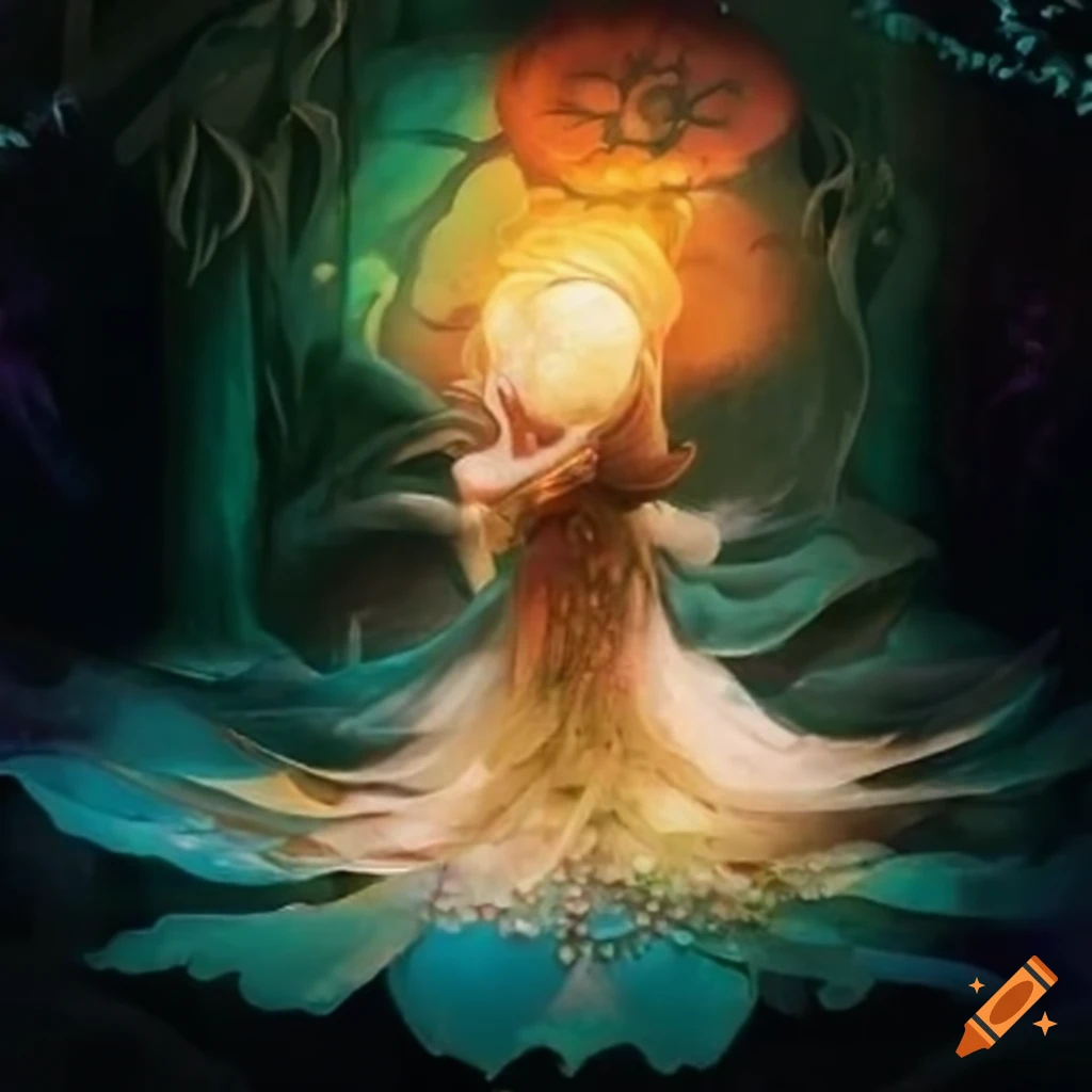 Illustration of a beautiful Japanese flower spirit on Craiyon