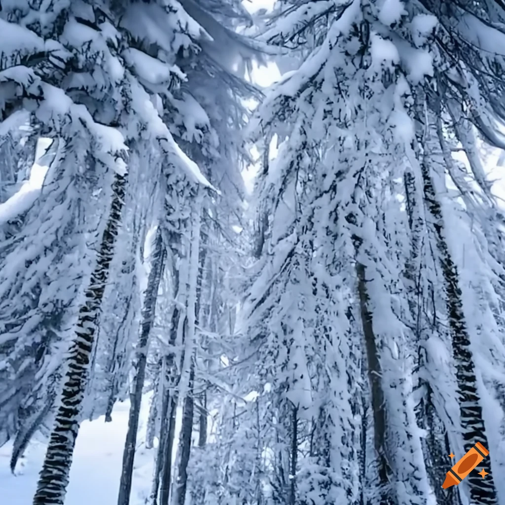 Snowy landscape on Craiyon