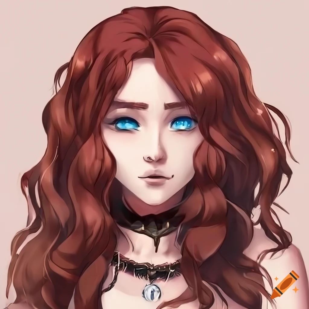 Anime Style Portrait Of A Young Woman With Long Wavy Hair On Craiyon