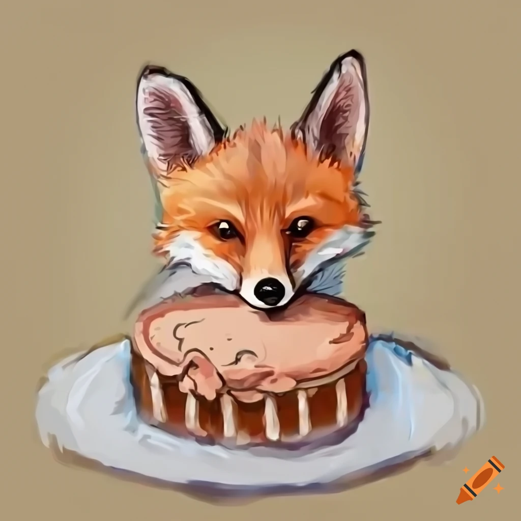 Cute fox holding pastries on Craiyon
