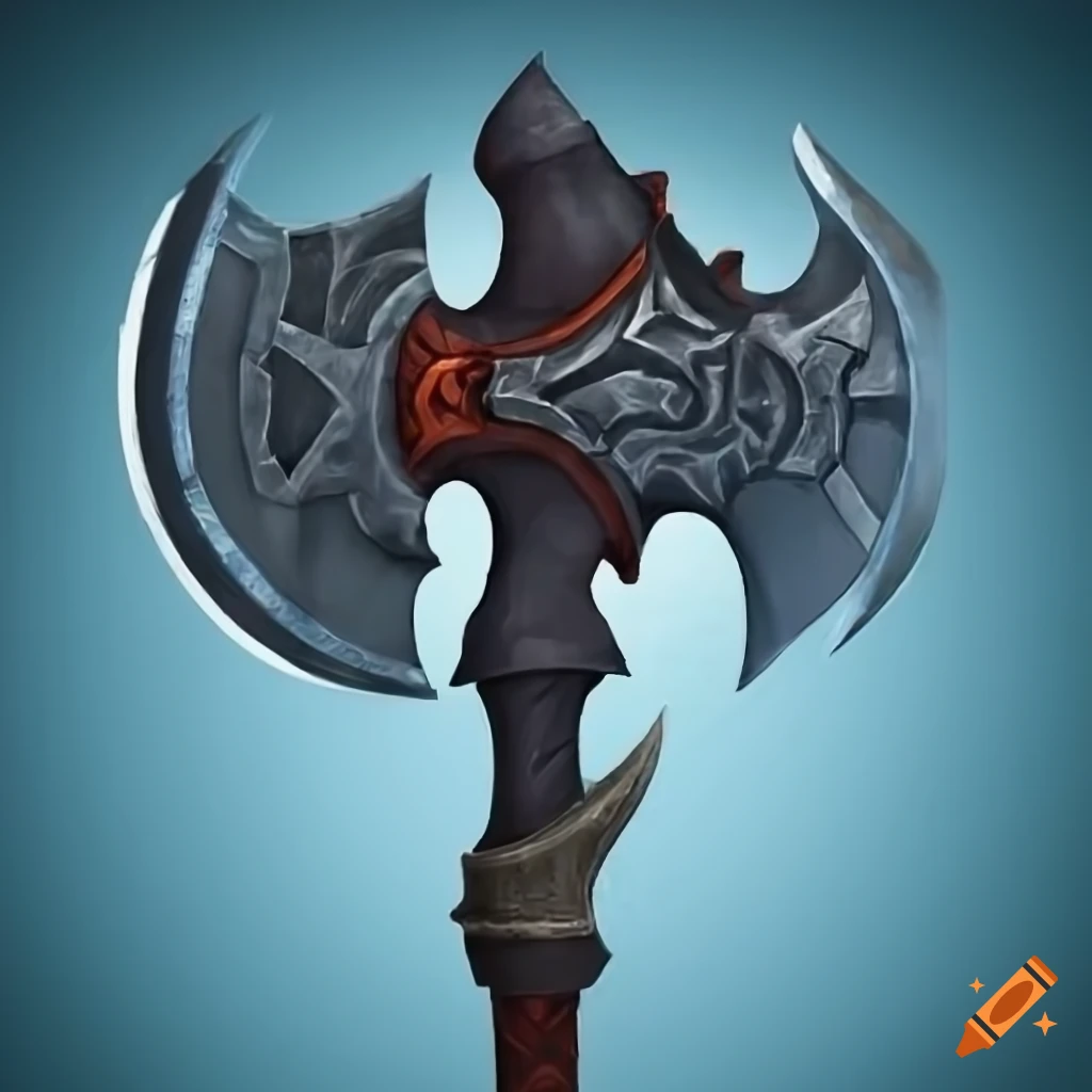 Artistic representation of a symmetric battle axe