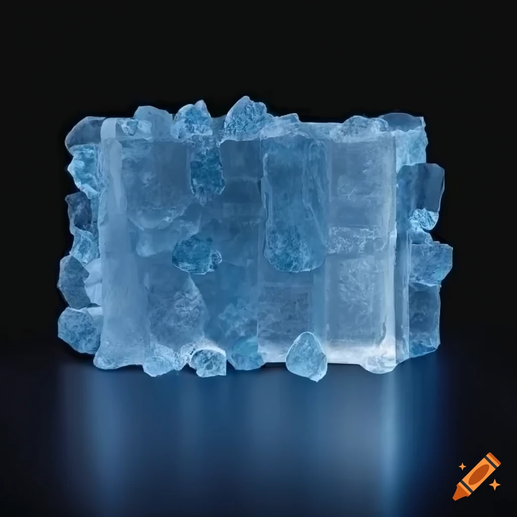 2d ice wall in a black background on Craiyon
