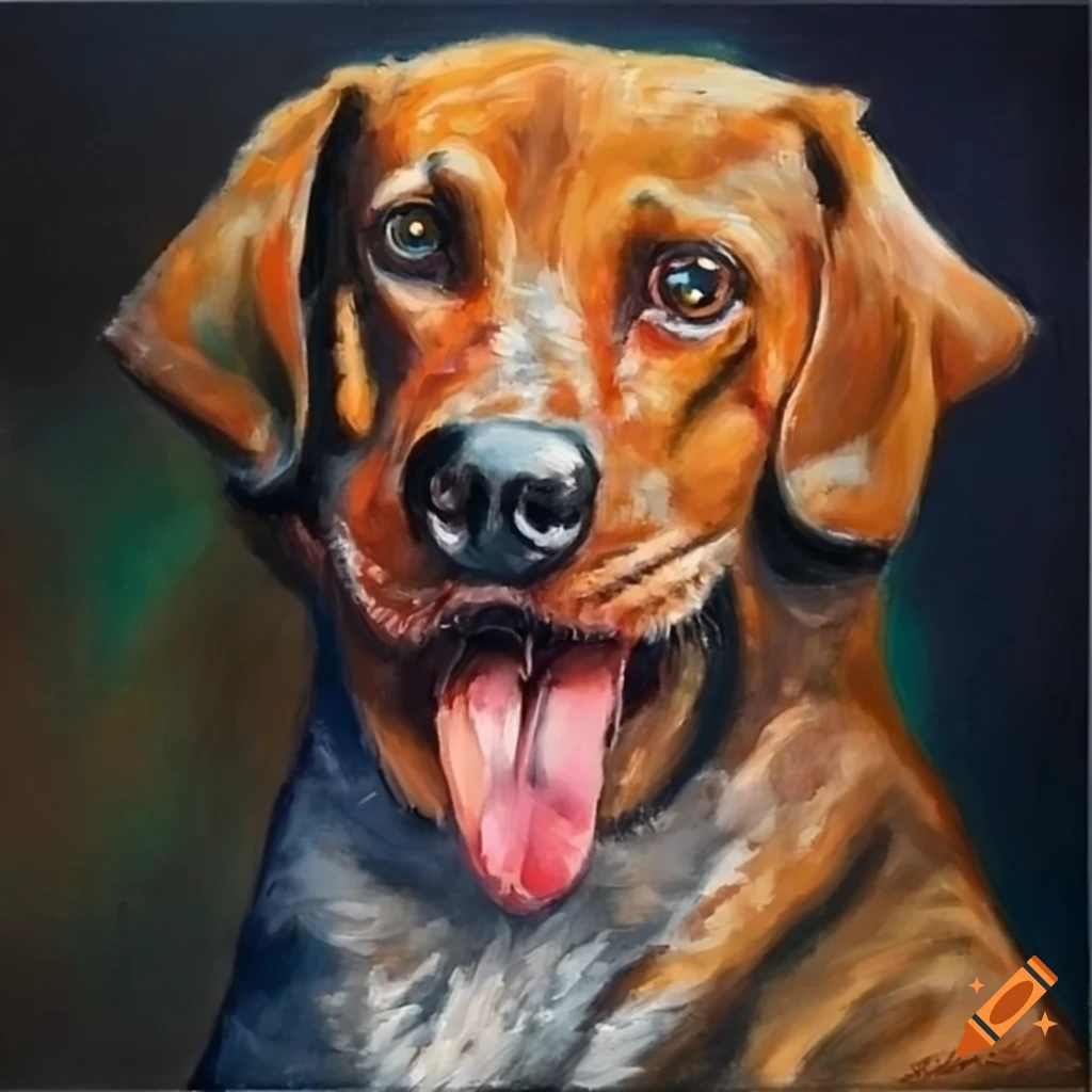 1880 oil painting of a dog on Craiyon