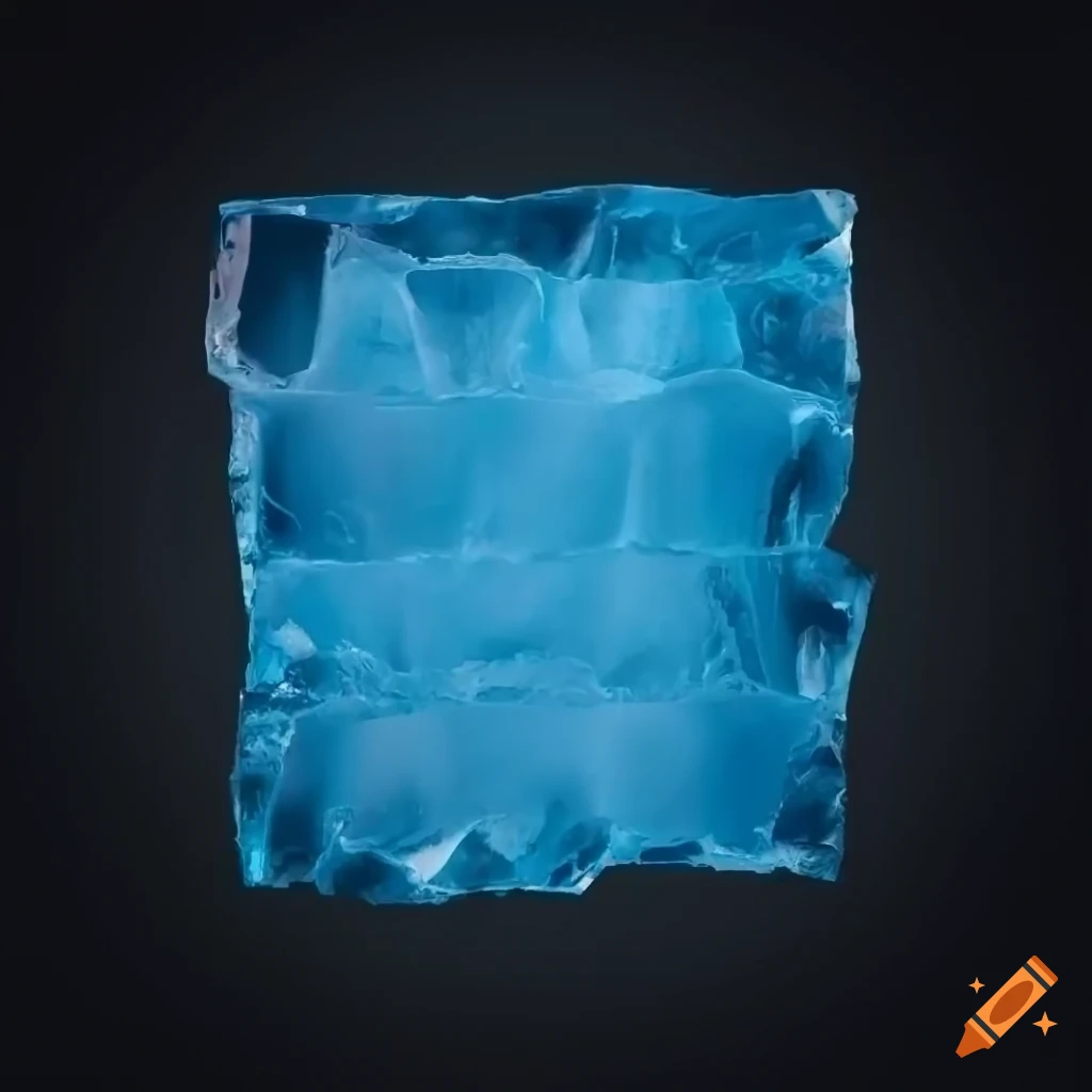 2d wall of ice blocks on black background on Craiyon