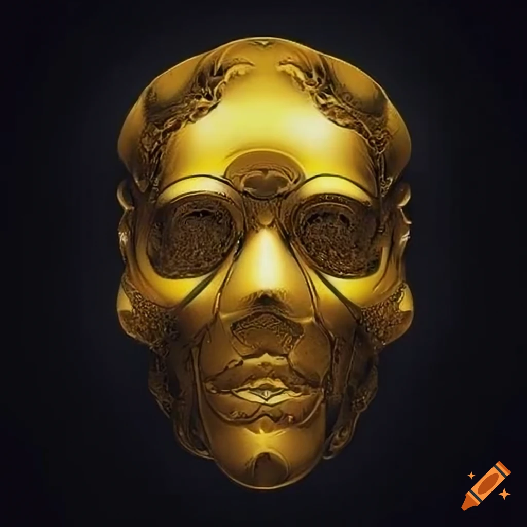 Abstract artwork of golden amalgam on Craiyon