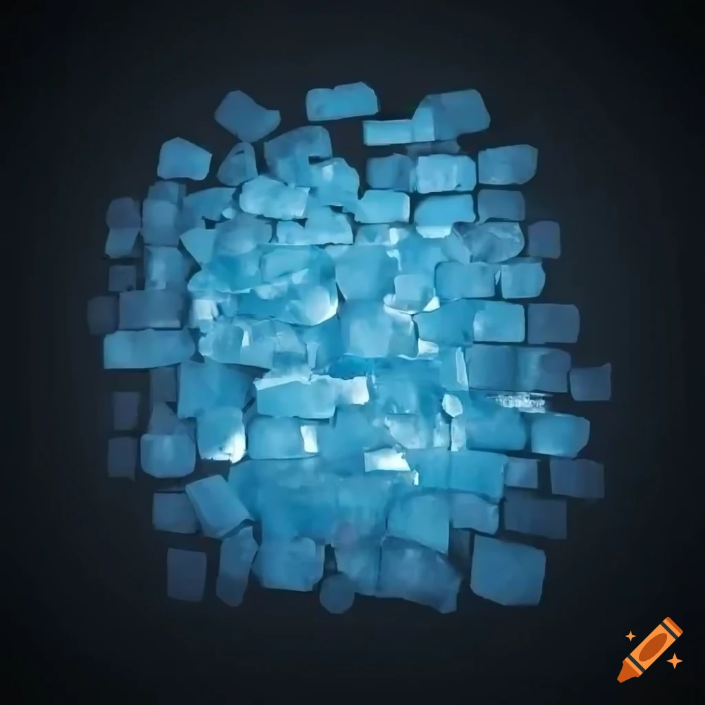 2d metroid-like ice block wall on Craiyon