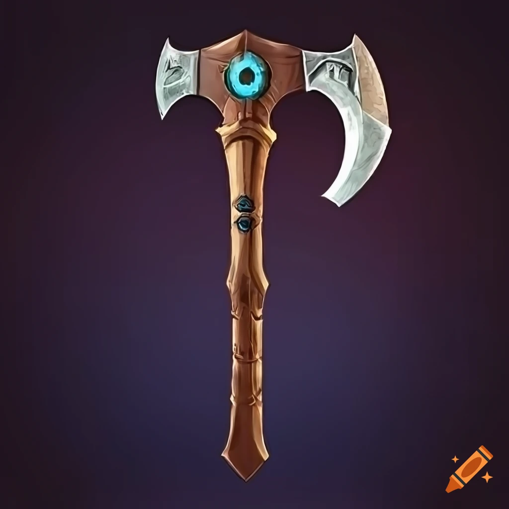 Image of an arcane axe on Craiyon