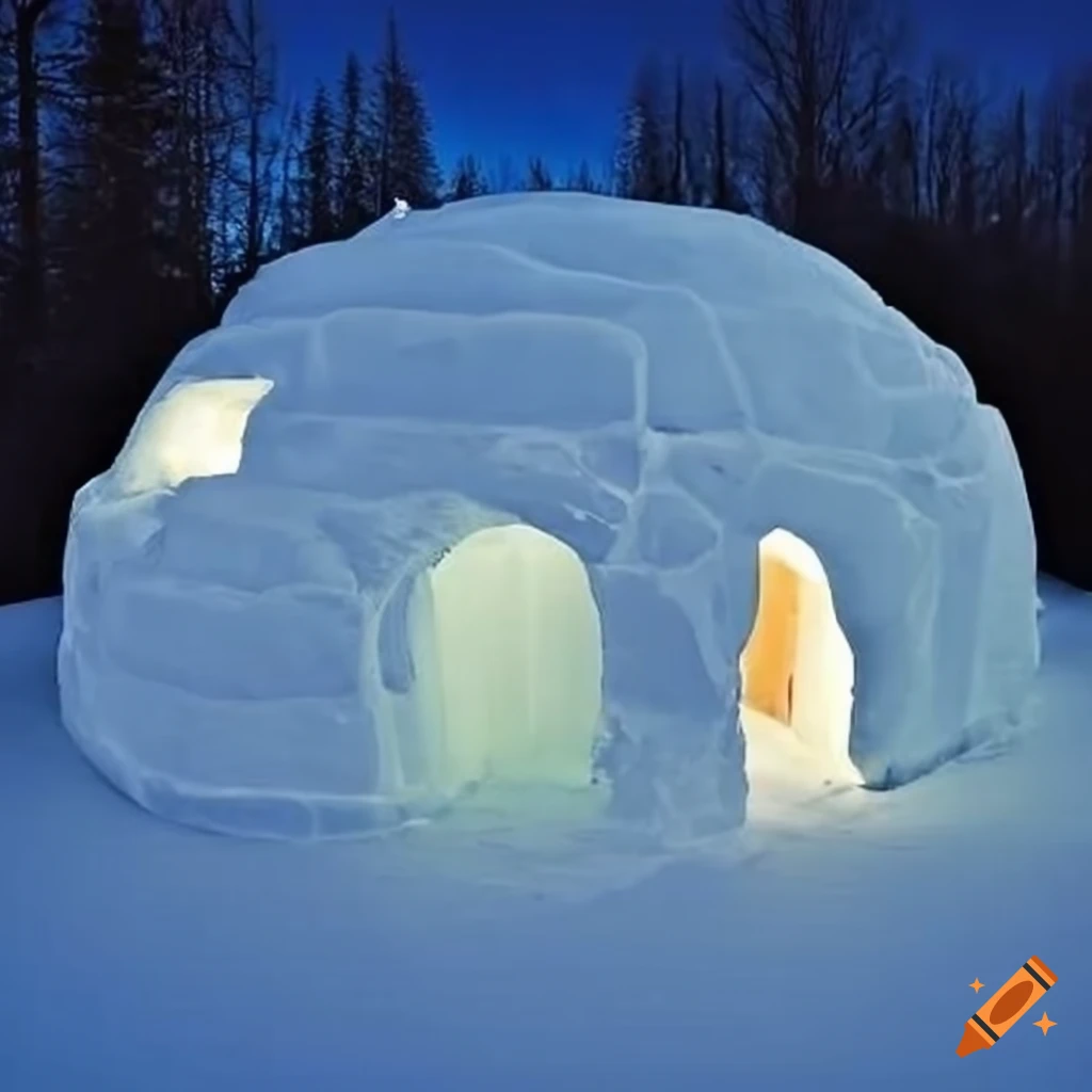 Igloo built on the side of a mountain on Craiyon