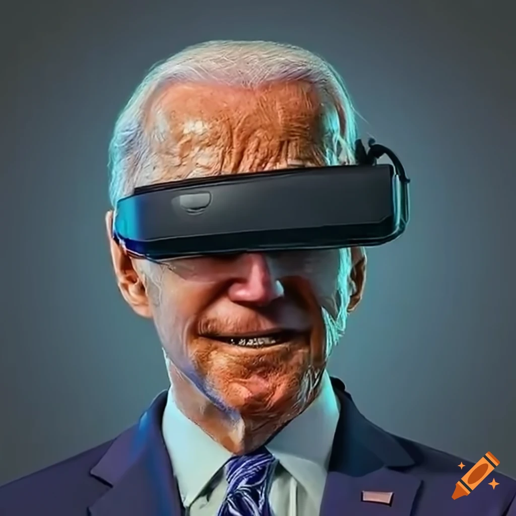 Joe biden in virtual reality gaming on Craiyon