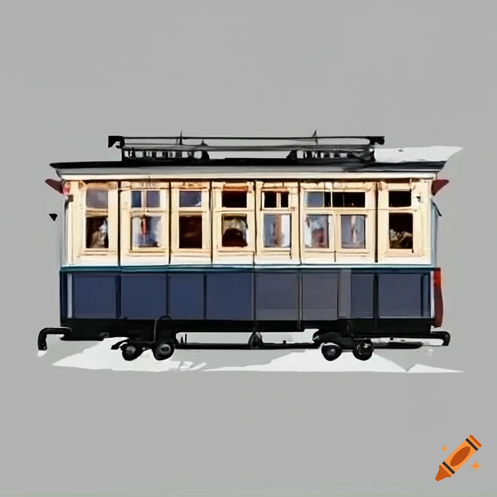 Wooden modern russian tram model on Craiyon