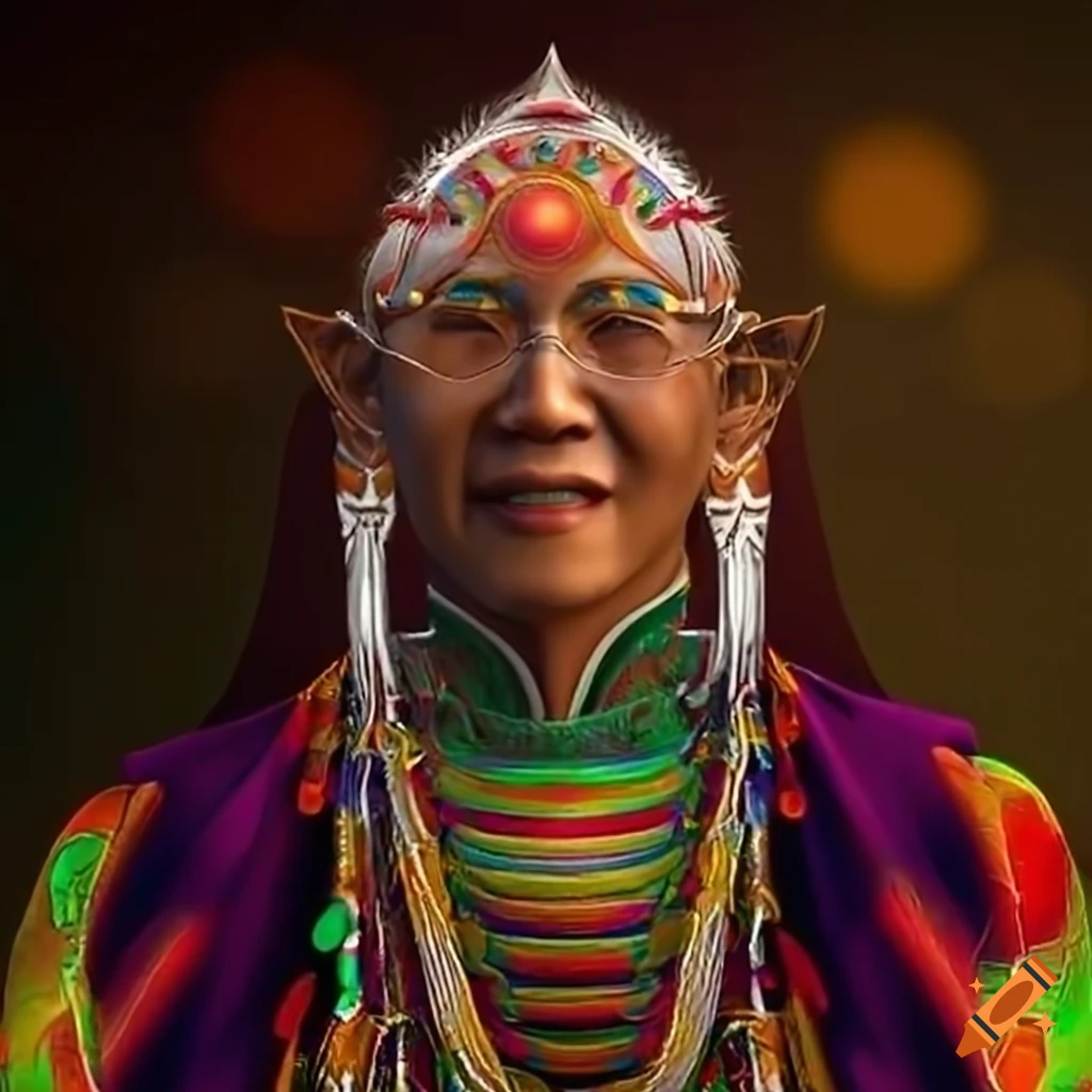 Portrait of Henokh, a joyful and spiritually dressed person on Craiyon