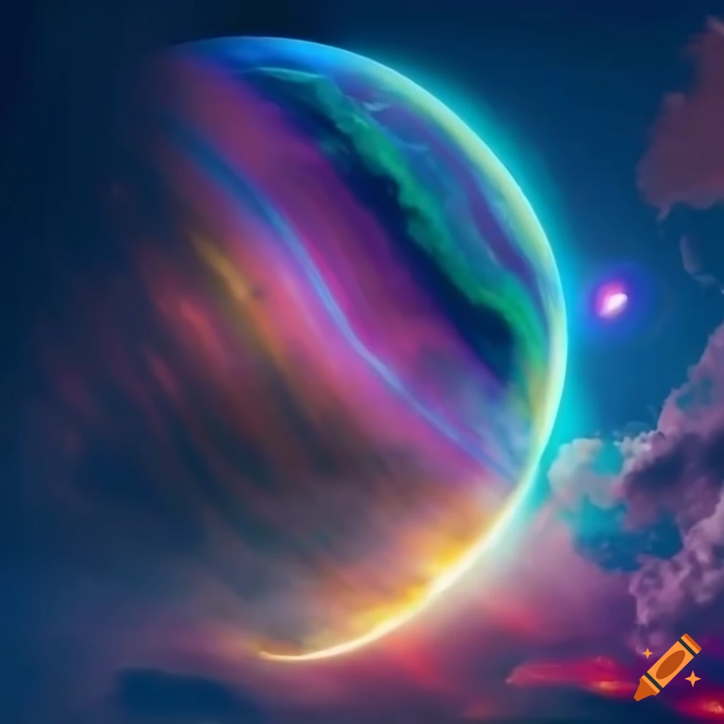 Dark and colorful space scape on Craiyon