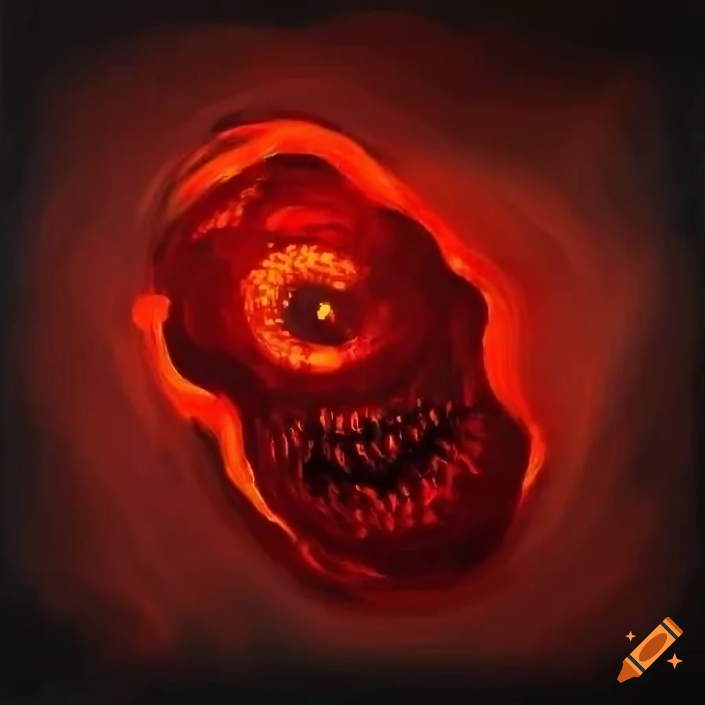 Purple glowing blob head entity in a 2d oil painting style, inspired by ...