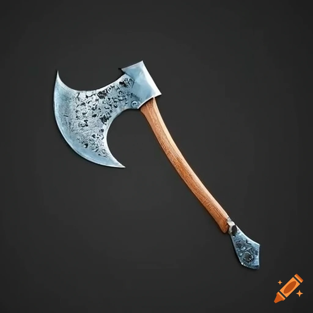 Image of a magical steel axe on Craiyon