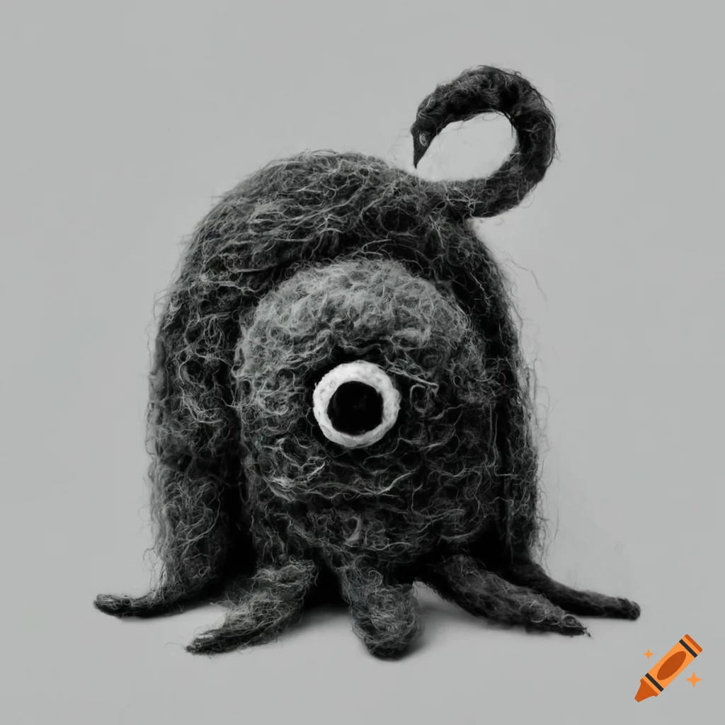 Cute felted wool sea monsters on Craiyon