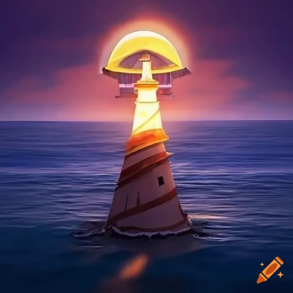 Lighthouse-shaped lamp for nautical themed decor