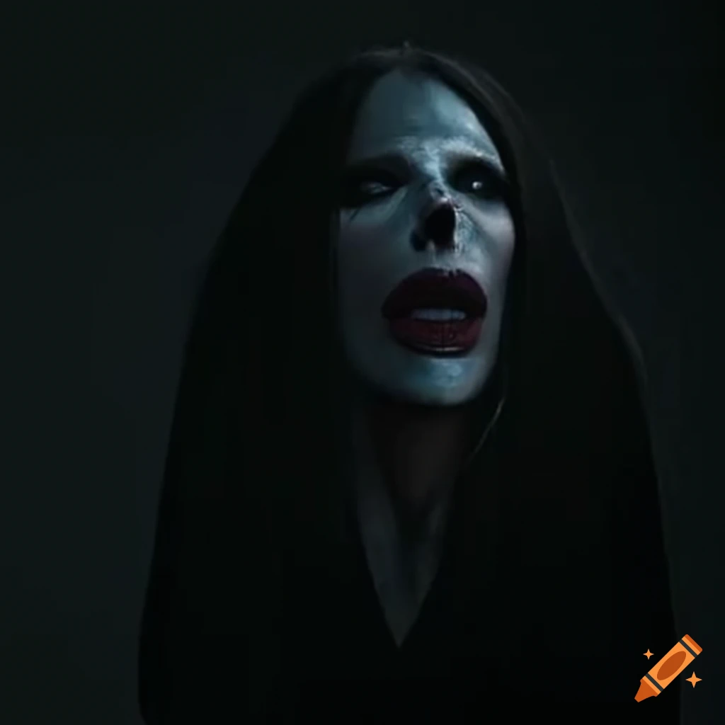 Imagen de mujer terrorífica con ojos de botón