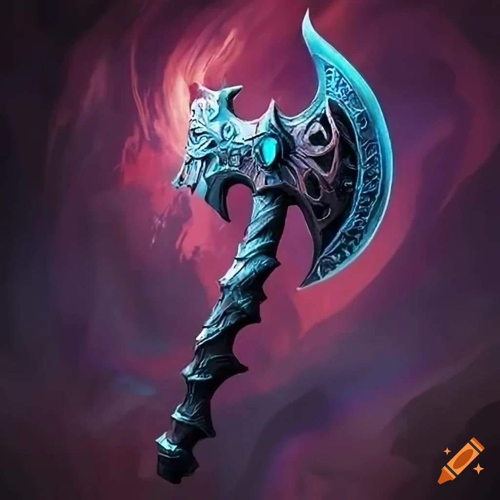 Multi-elemental magic axe on Craiyon