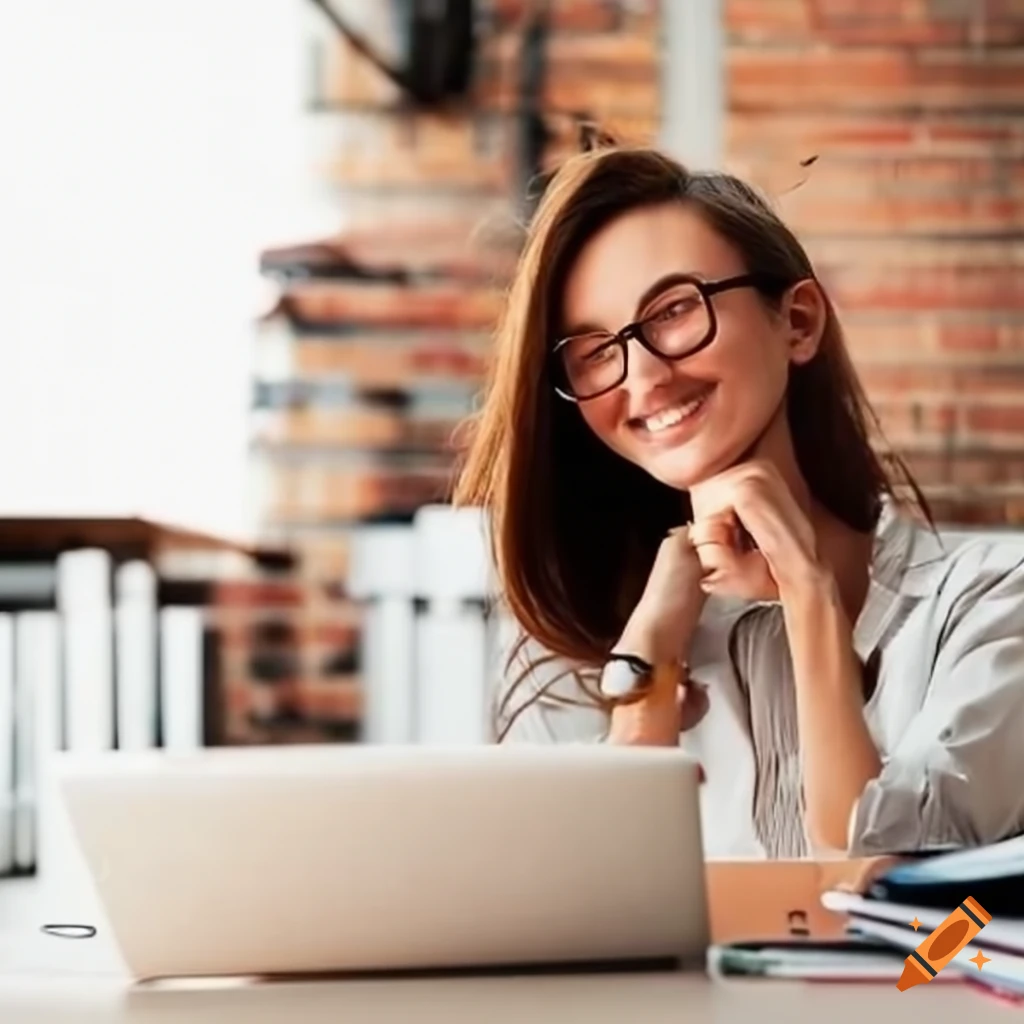 Happy person in the office on Craiyon