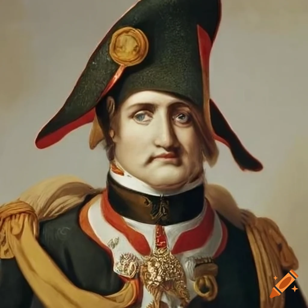 Napoleon wearing a humorous hat on Craiyon