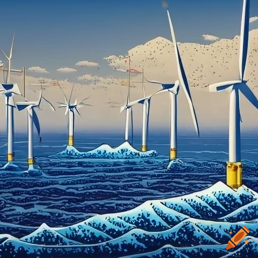 Offshore wind drawing on Craiyon