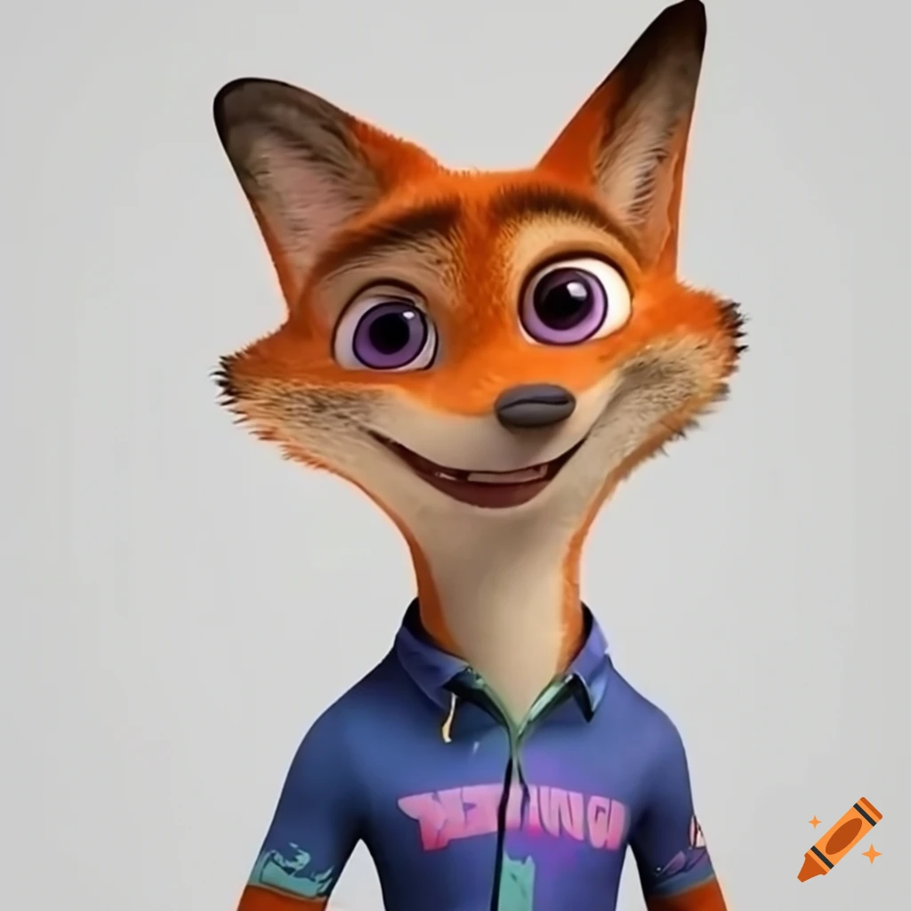 Zootopia fox in cycling attire