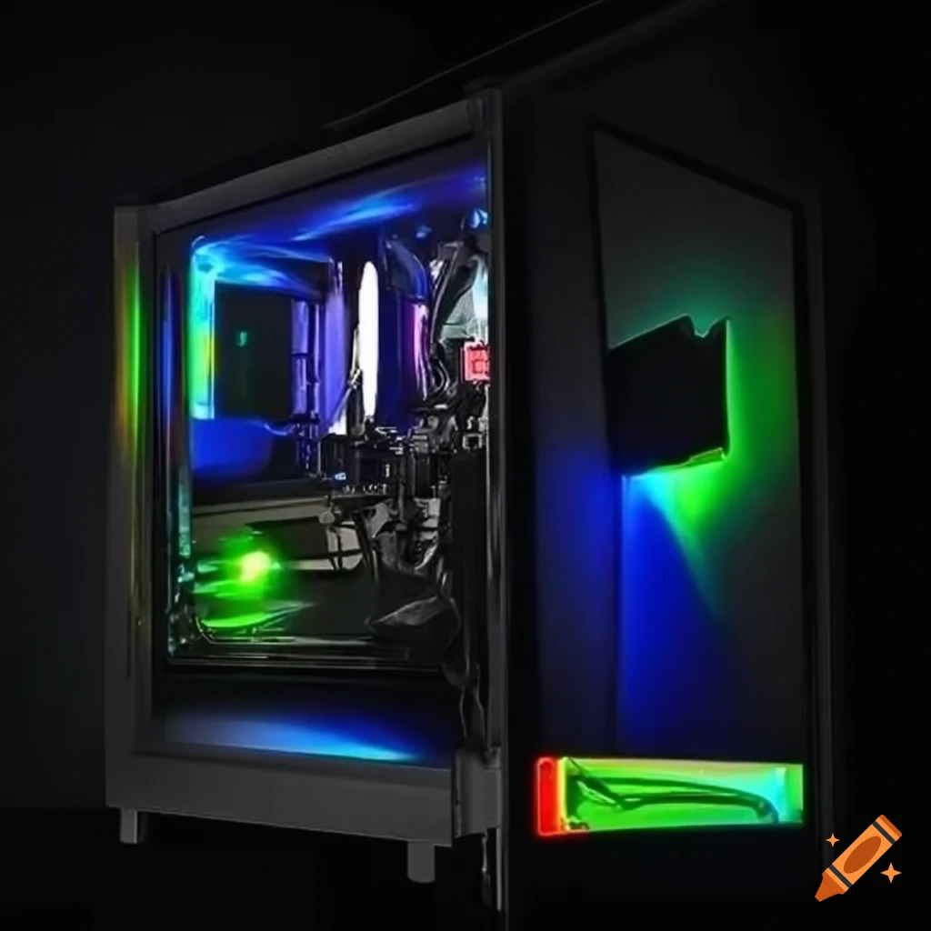 Rgb pc setup with vibrant colors on Craiyon