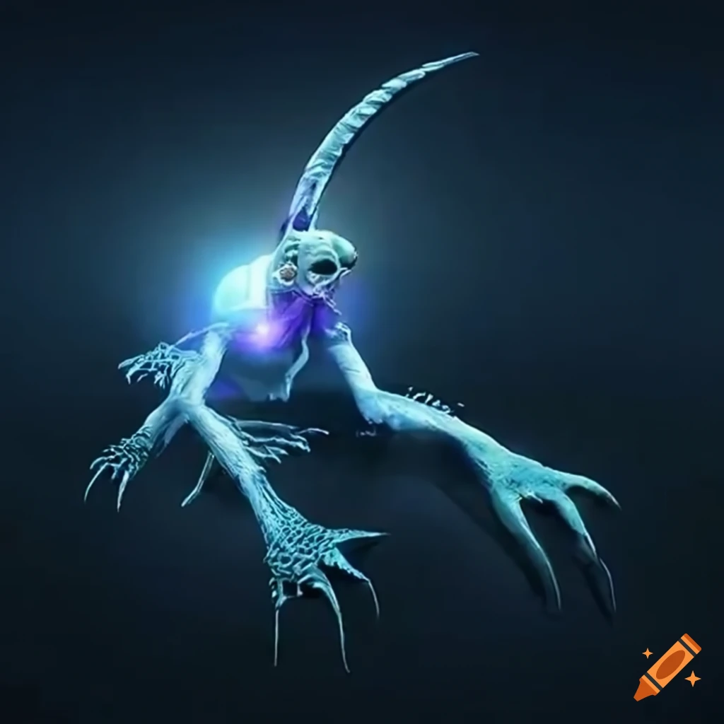 A mesmerizing creature illuminated by its own light on Craiyon