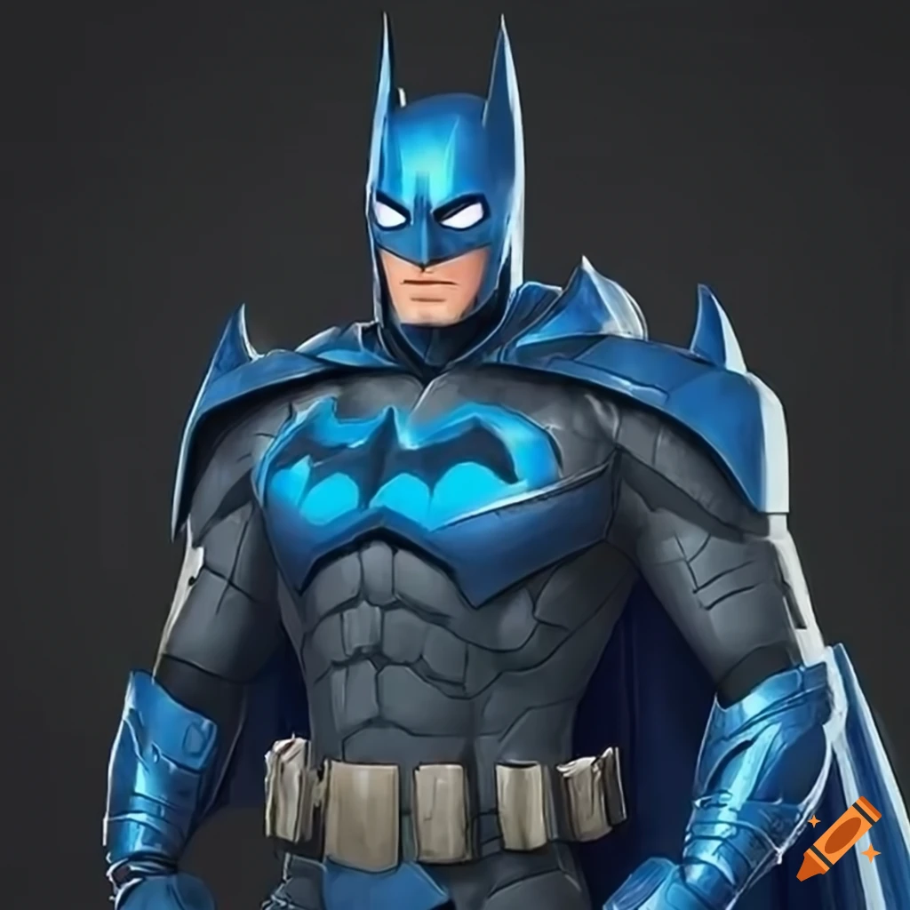 Blue armored batman action figure on Craiyon