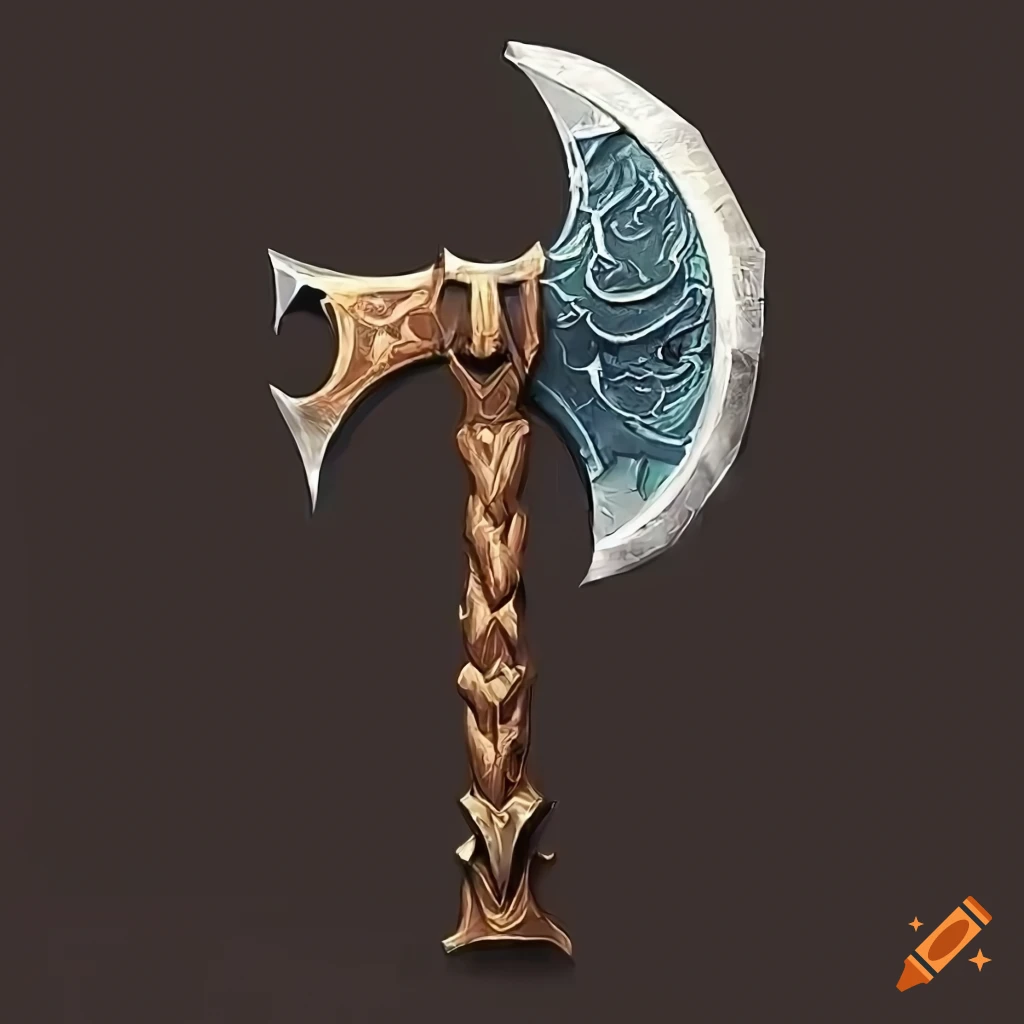 Artwork of a legendary battle axe on Craiyon