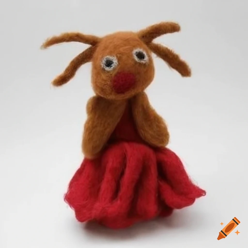 Fancy formal felted wool creatures in lovely clothing on Craiyon