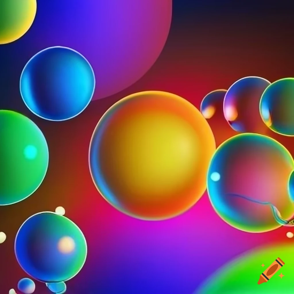 Colorful Bubbles Floating In The Air On Craiyon